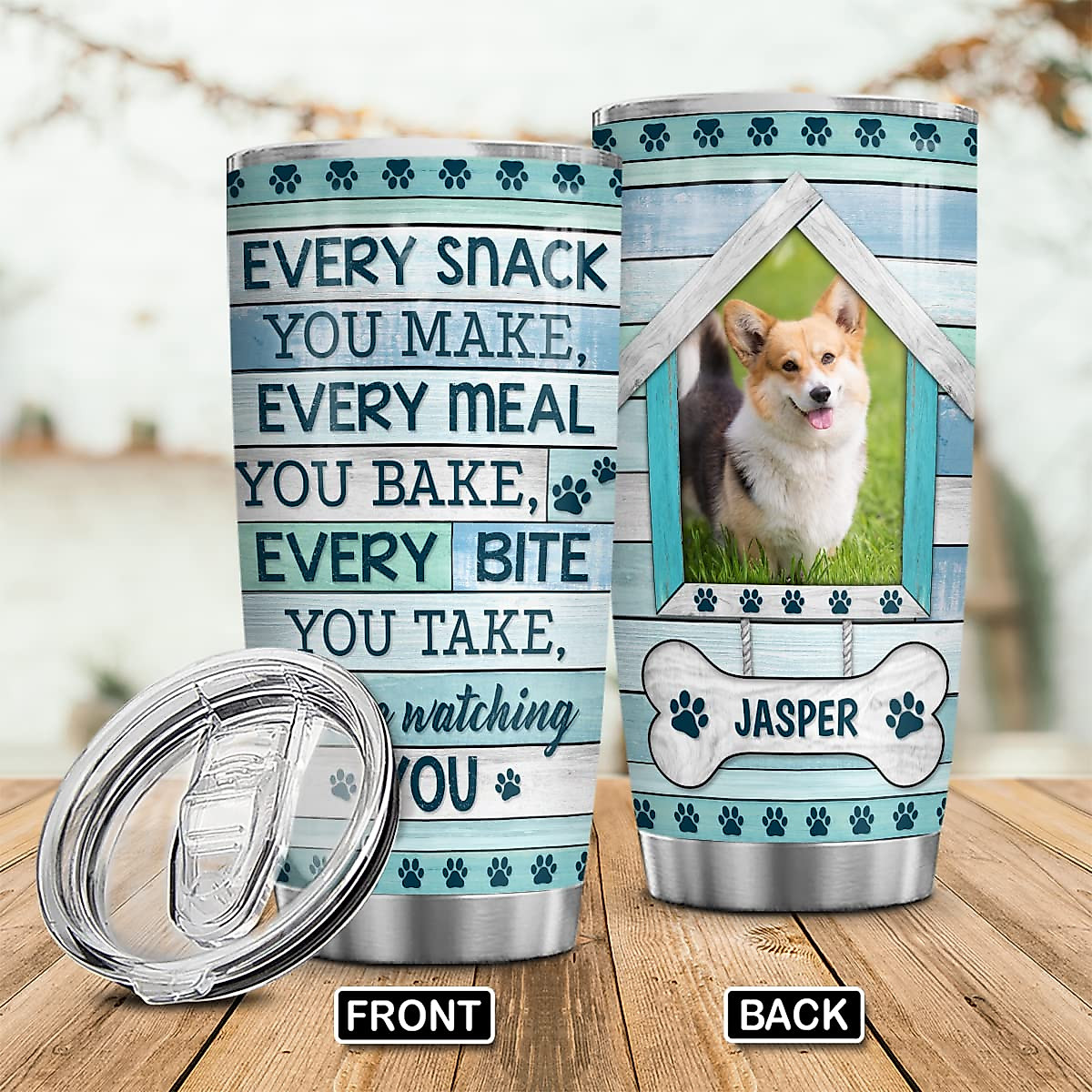 Wassmin Dog Tumbler Personalized Mugs With Picture Photo Custom Cup I'' Be Watching You Dogs Tumblers 20oz 30oz Coffee Travel Mug Birthday Christmas Fathers Mothers Day Funny Gift For Dog Mom Dad