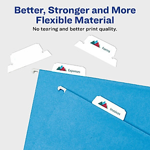 Avery 5567 Hanging File Tabs,Laser/InkJet,1/5 Tabs,8-1/2-Inch x11-Inch,90/PK,WE