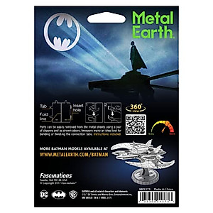 Fascinations Metal Earth Batman 1989 Movie Batwing 3D Metal Model Kit Bundle with Tweezers
