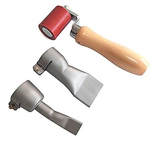 NEICOTOOLS Single Ply Roofing Heavy Duty 45mm Silicone Seam Roller with Heat Gun 40mm Flat Weld Nozzle and 20mm Slot Weld Tip for Triac Hand Held Plastic Welder, Hot Air Welding Gun