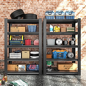 Garage Shelving Heavy Duty,78inch H*48"Wide Metal Shelving Units for Garage Storage Shelves Adjustable Shelves,2000lbs,5 Tier Industrial Shelving Shelf Metal Shelves for Storage For Warehouse Basement