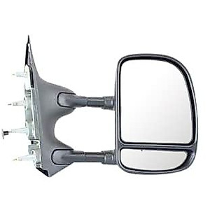GO-PARTS - Towing Mirror for Ford Econoline Van 2003-2014, Right (Passenger), Manual Adjust and Folding, Non-Heated, Textured, Without Auto-Dimming, Blind Spot Detection, Memory & Signal Light,