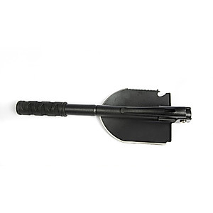 OFF GRID TOOLS Manganese Camping Shovel | Folding Shovel | Outdoor Survival Multitool | High Strength Manganese Alloy Steel | Use for Camping, Hunting, Fishing, Hiking