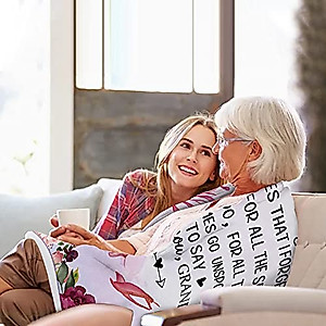 Unibyby Grandma Blanket, Grandma Gifts Cozy & Soft Throw Blanket from Grandkids, Nana Gifts from Granddaughter, Grandma Birthday Gifts from Grandchildren, for Grandma, 50" x 60"