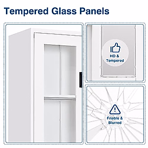 PEUKC Kitchen Pantry Cabinet, 71" Freestanding Kitchen Pantry Storage Cabinet with Drawer and Adjustable Shelves, Metal Tall Pantry Cabinet Cupborad with Glasses Doors, White