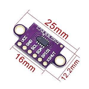 Onyehn 3pcs VL53L0X Time-of-Flight (ToF) Laser Ranging Sensor Breakout 940nm GY-VL53L0XV2 Laser Distance Module I2C IIC