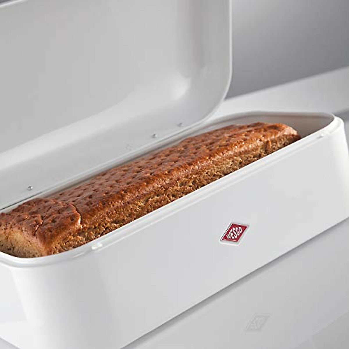 Wesco Grandy – German Designed - Steel bread box for kitchen / storage container, White