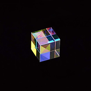 StayMax Dichroic X-Cube Prism RGB Dispersion Prism for Physics and Decoration with Storage Box