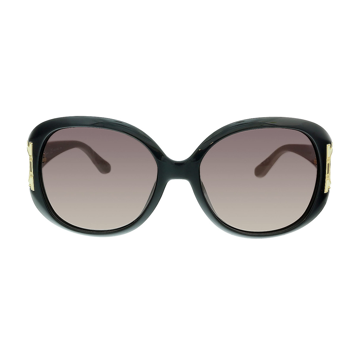 Ferragamo Brown Gradient Oval Sunglasses SF668 001 57