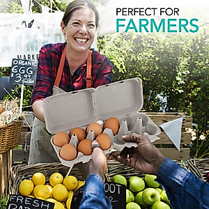 Stock Your Home Split Apart Egg Cartons (15 Pack) - One Dozen Egg Cartons - Splits in Half Dozen Egg Cartons - Holds 180 Total Eggs - Eco-Friendly Egg Containers - 30 Labels for Writing Sell by Date