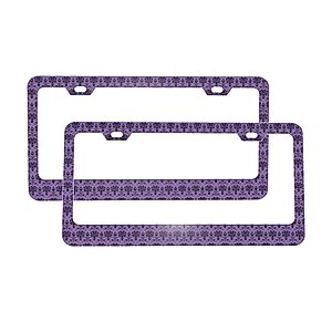 Haunted The Mansion License Plate Frames Cars Decor Universal Car Accessories Fits Standard US Vehicles for Women Men with 2 Holes with Black Screw Caps Pack 2