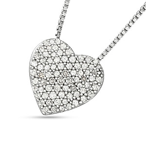 Hdiamonds Sterling Silver Diamond Heart Necklace Pendant (1/4 CTTW)