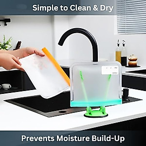 MHSEcoFriendly Meal Prep Storage Kit - 15 Reusable Freezer Bags, Baggy Rack, & 20 Strong Freezer Labels | BPA-Free, Leakproof, & Multipurpose Food Storage