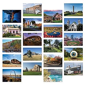 Dear Mapper Vintage United States Missouri Landscape Postcards Pack 20pc/Set Postcards from Around the World Greeting Cards for Business World Travel Postcard for Mailing Decor Gift