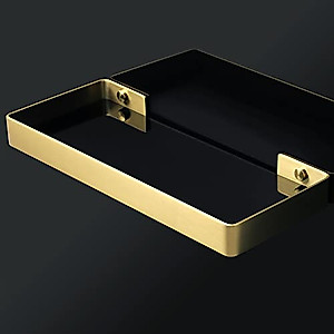 Alise Glass Shelf Bathroom Shelves Wall Mount 12 Inch,GDL3300-G SUS 304 Stainless Steel Brushed Gold Finish