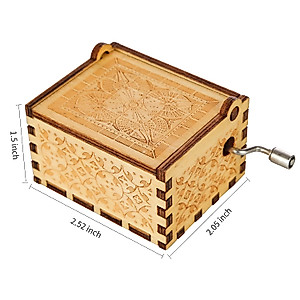 Engraved Colorful Wooden Music Boxes,Hand Crank Classical Wood Sunshine Musical Box, Personalized Wooden Music Boxes, for Birthday Christmas Valentine's Day. (Girlfriend)