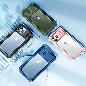 Ruky for iPhone 13 Pro Max Case with Camera Cover, iPhone 12 Pro Max Case Built-in Screen Protector, 12 Pro Max Full Body Case for iPhone 13 Pro Max & iPhone 12 Pro Max 6.7", Green