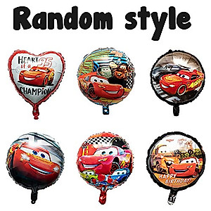PANTIDE 8 Packs Race Car Balloons for 3rd Birthday Kit - Racing Double-Sided Foil Balloons, Giant Red Number 3 Balloons, Let’s Go Racing Birthday Party Decorations Supplies for Kids Boys Race Fans