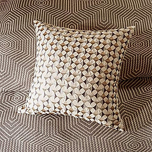 Madison Park Signature Cozy Comforter Set - All Season Bedding Combo Filled Insert and Removable Duvet Cover, Shams, Decorative Pillows, King (110 in x 96 in), Geometric Grey 10 Piece