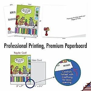 NobleWorks - 1 Funny Animal Card for Birthdays - Pet Cat and Dog Humor, Birthday Notecard with Envelope - Cat Spark Joy C7297BDG