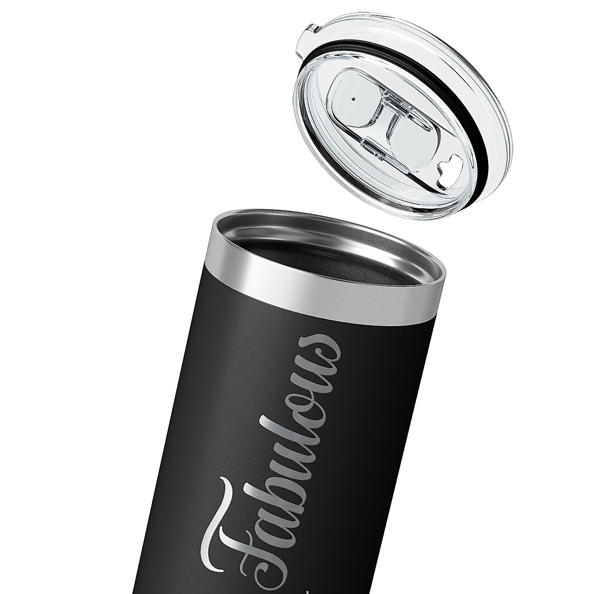 50 & Fabulous 22 oz Skinny Tumbler 50th Birthday Gifts For Women on Black Decorations Funny Present Vacuum Insulated Cup