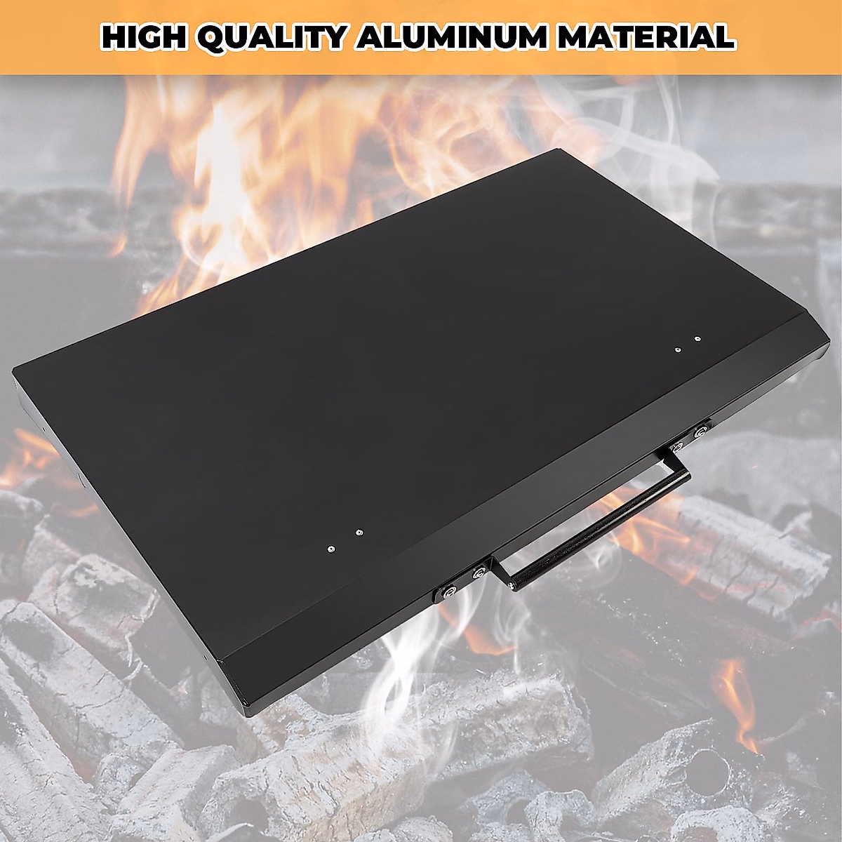ECOTRIC 36" Griddle Cover Lid Powder Coated Black Aluminum Compatible with 36" Blackstone Griddle Black Stone