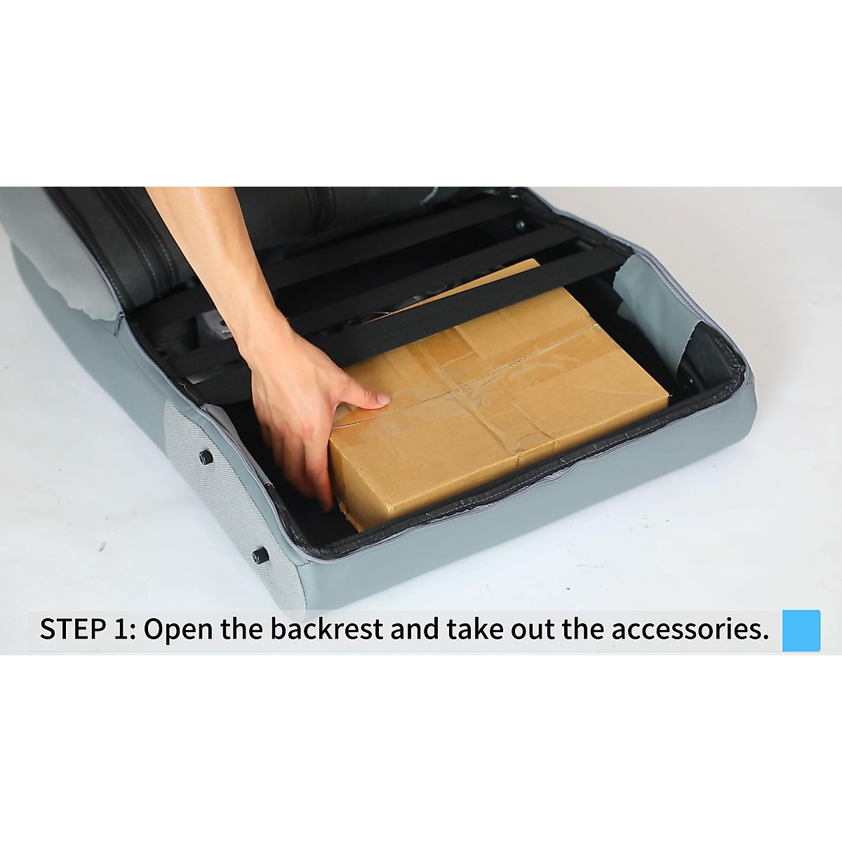 HOMYEDAMIC High Back Office Chair with Adjustable Arms, PU Leather Computer Executive Chairs Big Tall Swivel Ergonomic Adjustable Tilt Angle, Thick Seat 7012-Grey