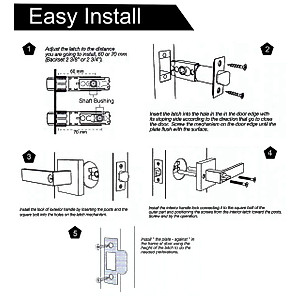 Linkaa Pivacy Door Lever Gold Stain Brass Lever Door Handle with Lock, Keyless Door Lock, Privacy Function Exterior/Interior Door Handles.