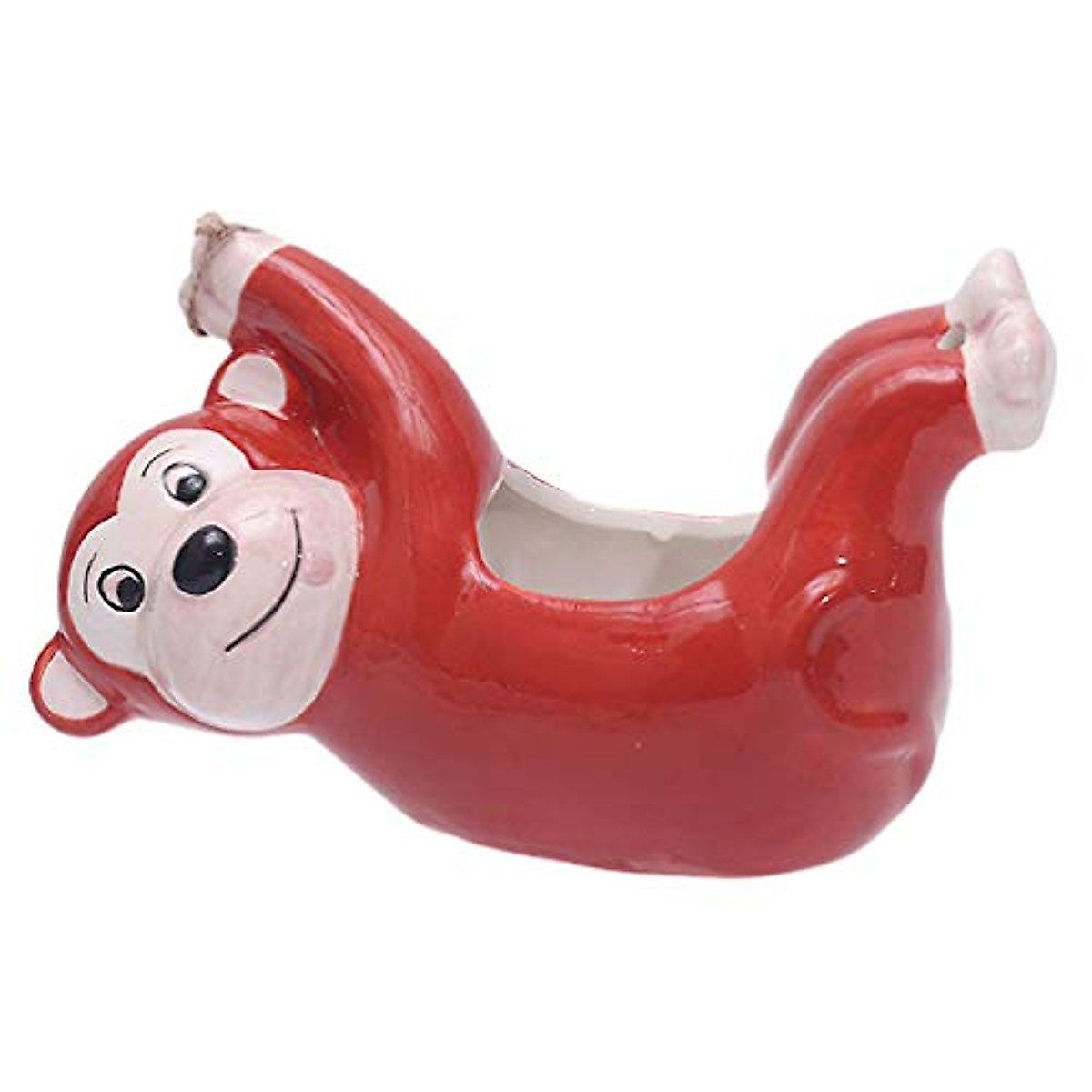 Hemoton Outdoor Pots 1pc Monkey Ceramic Flowerpot Succulent Office Pot Holder Animal Plant Porcelain Succulent Pots Pottery Table Succulent Planter Bonsai Landscape Ceramics Succulents