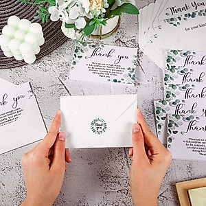 Marspark 25 Pack Thank You Sympathy Cards Funeral Thank You Cards with Envelopes and Message Memorial Card with Sticker Bereavement Card for Family Friends Loved Ones Celebration of Life (Leaves)