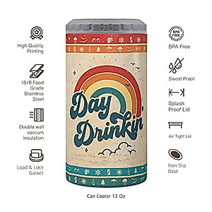 Macorner Can Cooler Drinking Gifts for Women - Stainless Steel Can Cooler for 12 oz & 16 oz Regular or Slim Cans & Bottles - Funny Gifts Idea for Girls Drinking Lovers - Wall Vacuum Insulated Cooler