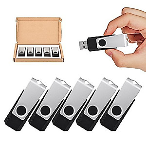 TOPESEL USB Flash Drive 5 Pack 64GB USB Storage Flash Drives, Memory Stick Jump Drive USB Drive Thumb Drives for PC laptops, Tablets, TVs, car Audio (64G, 5PCS, Black)