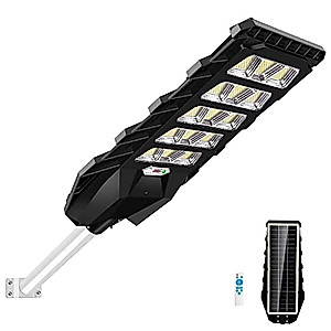 Juyace 500W Solar Street Light 825 LEDs Solar Powered Dusk to Dawn Outdoor Lights with Motion Sensor IP65 Waterproof 6500K with Remote Control for Parking Lot or Yard Garage Garden