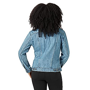 Wrangler Women's Relaxed Fit Memory Maker Jean Jacket, Basin, Large