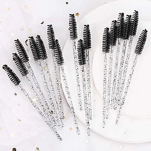 200 Mascara Wands Disposable Eyelash Brush Spoolies，Eye Lashes Eyebrow Extension Applicator Pink Black Tbestmax