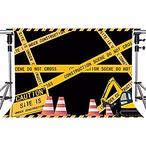 Construction Site Theme Backdrop for Construction Themed Birthday Party MEETSIOY Dump Truck Digger Zone Boys Birthday Party Construction Scene Photo Background 7x5ft HXMT371