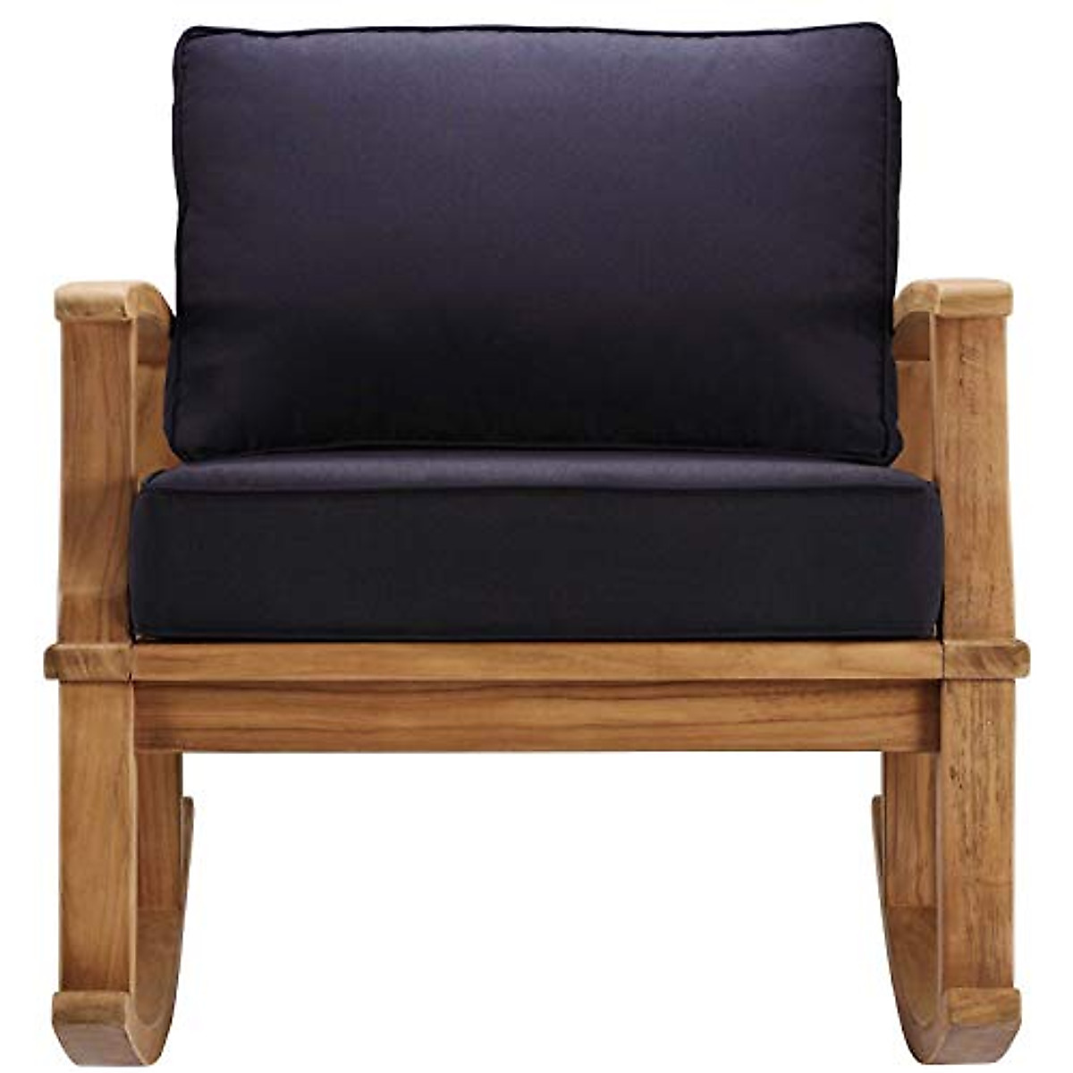 Modway EEI-4177-NAT-NAV Marina Patio Teak Rocking Chair, Natural Navy