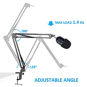 Seiren Mini Boom Arm Mic Stand with Pop Filter, Adjustable Suspension Boom Scissor Arm Stand with Pop Filter for Razer Seiren Mini USB Streaming Microphone by SUNMON