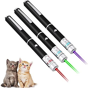 WNZQK Laser Pointer for Cats Dogs Pet Interactive Toys Laser Presentation Remotes Red Green Purple Light Laser Pointer for Cats Chargeable (1 PCS Pack Green Light, USB Rechargeable)