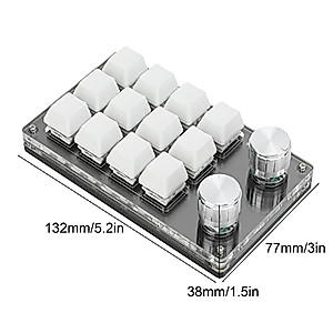 Focket One Handed Programmable Mechanical Keyboard, 12 Key Programmable Macro Keyboard with Knob, USB Programmable Mini Keyboard Programmable Keyboard, Gaming Keypad, Plug and Play