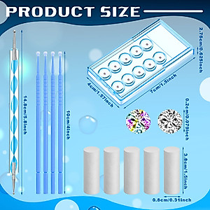 61 Pcs Tooth Gem Kit DIY Teeth Jewelry Dental Teeth Gems Reflective Teeth Diamonds Kit Artificial Crystal Tooth Ornaments Jewel with Applicator Sticks Dot Drill Pen Cotton Sticks(White,Colorful,Blue)