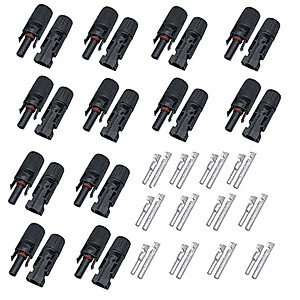 mznowsea 12 PCS Solar Connectors IP67 Waterproof 1000V 30A Male & Female Solar Panel Cable Connectors (12AWG-10AWG)