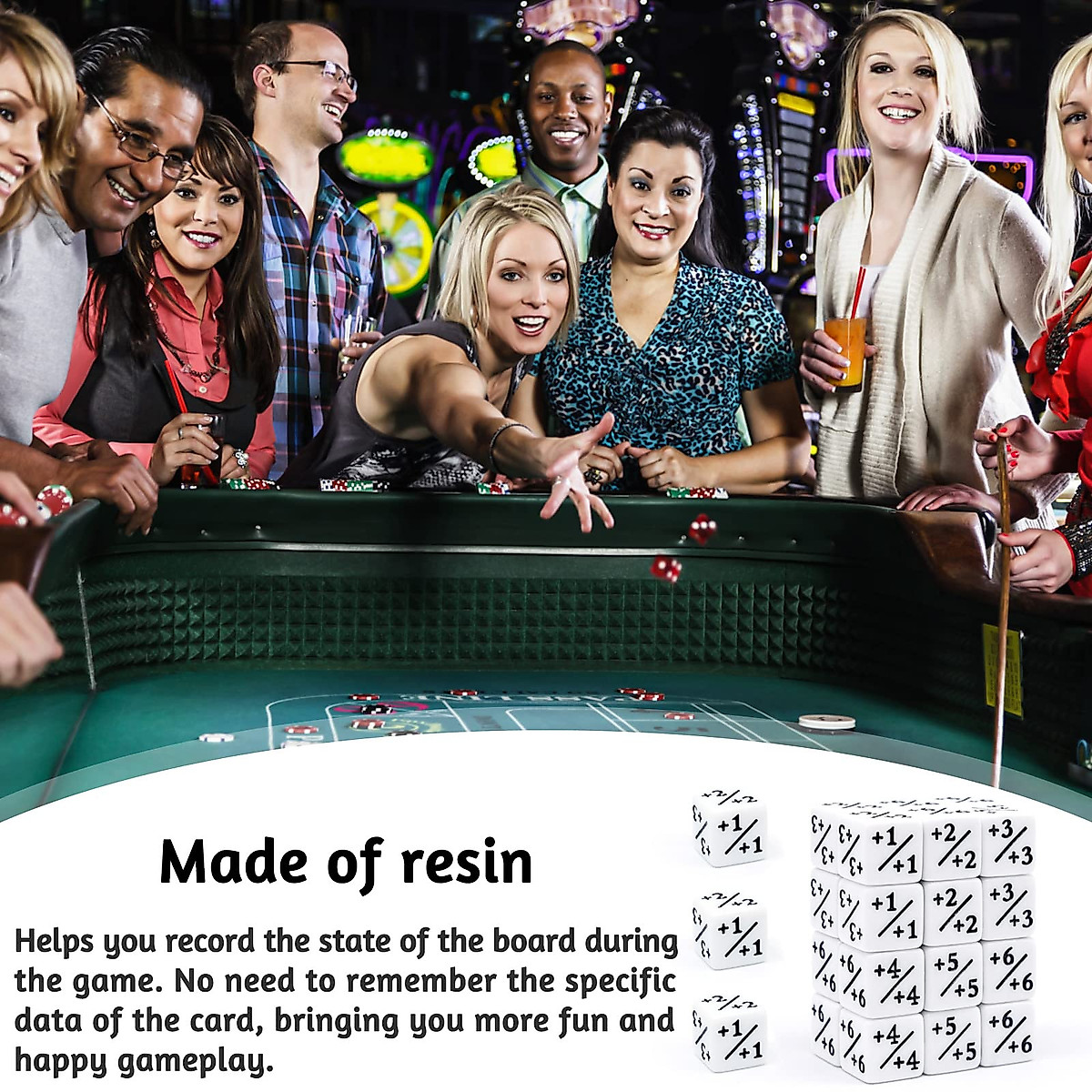 24 Pieces Dice Counters Token Dice, D6 Dice Cube Loyalty Dice Compatible with MTG CCG, Card Game Accessories