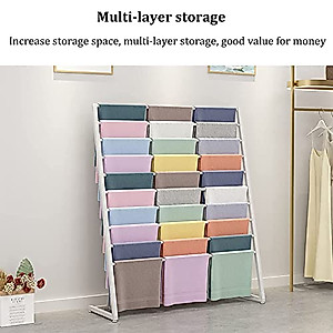 Clothing Store Scarf Display Stand Metal Hijab Hangers, Modern Commercial Silk Scarf Blanket Rack, Floor -Standing Sheets Belt Suit Pants Hanging Rack, Closet Racks for Hanging Clothes