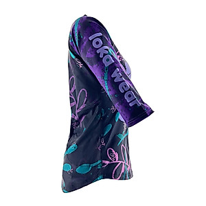 Loka Wear Deep Purple Forest Womens 3/4 Sleeve Pockets MTB Mountain Bike Cycling Jerseys Shirt Quick Dry-Recycled (Medium)