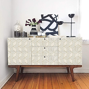 WENMER 17.71 Inchx118 Inch Geometric Hexagon Wallpaper Peel and Stick Wallpaper Removable Self Adhesive Wallpaper Vinyl Film Shelf Paper & Drawer Liner Roll for Home Use