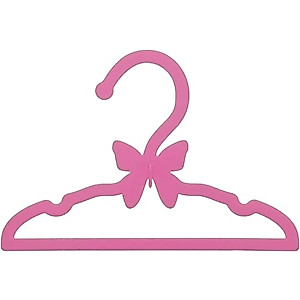 Doll Clothes Hangers for American 18" Girl Dolls - Set of 24 Unique Pink and White Butterfly Wardrobe Hangers- Holds Accessories, Sets, Shirts, Jackets, Pants, Dresses, Gifts for Girls Kids Birthday
