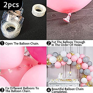PartyWoo Balloon Garland Kit, Balloon Arch Kit Pack of Balloon Decorating Strip, Balloon Knotter, Wall Hooks, Balloon Ribbon for DIY Balloon Garland, DIY Balloon Arch