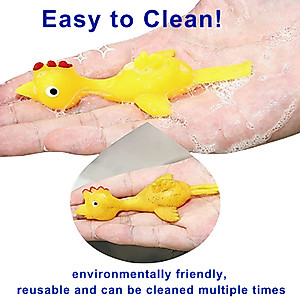TIBDALA Slingshot Chicken Rubber Chicken Flick Chicken Flying Chicken Flingers Chicken Stretchy Toys, Funny Christmas Stuffers Easter Chicks Party Activity Novelty Gifts for Kids