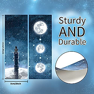 Anseal Cool Space Starry Night Bookmark, Bookmarks for Book Lovers, Bulk Bookmarks for Men, Unique Book Mark for Boys, Girls, Students, Classroom Gifts, School Prize, Reading Present